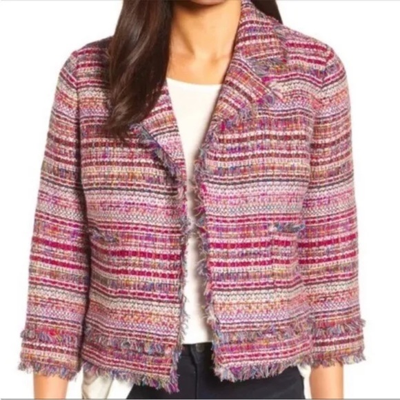 Halogen | Jackets & Coats | Nwt Halogen Tweed Blazer Lady Jacket Fringe ...